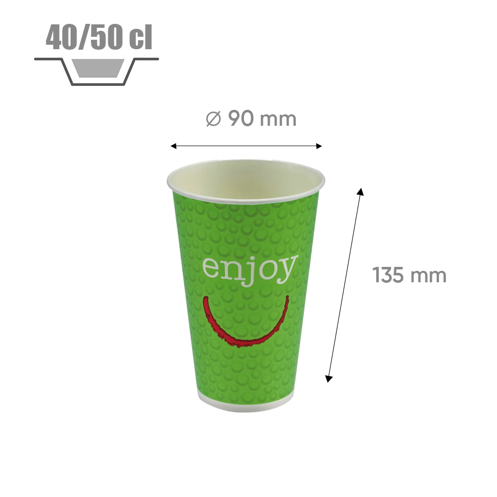 Gobelet en carton décoré ENJOY 40/50 cl 15 oz